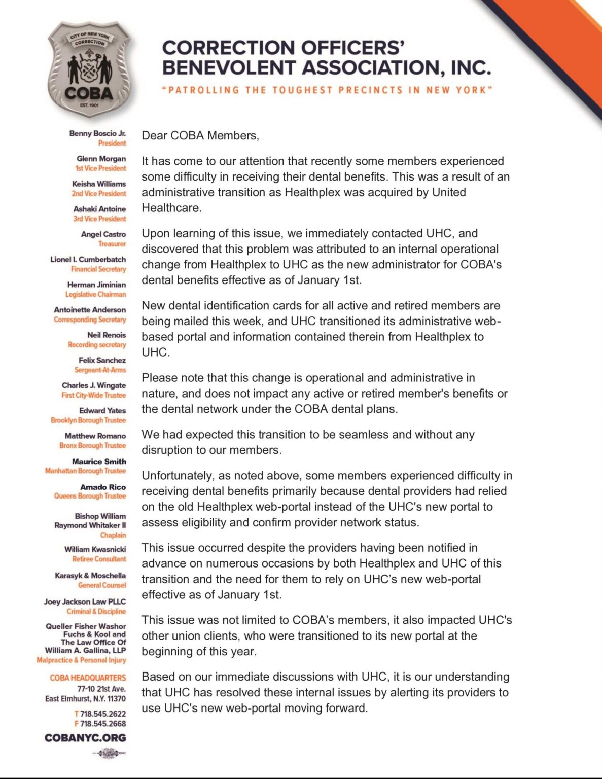 An Important Message Regarding The Change in Dental Plan Administration ...
