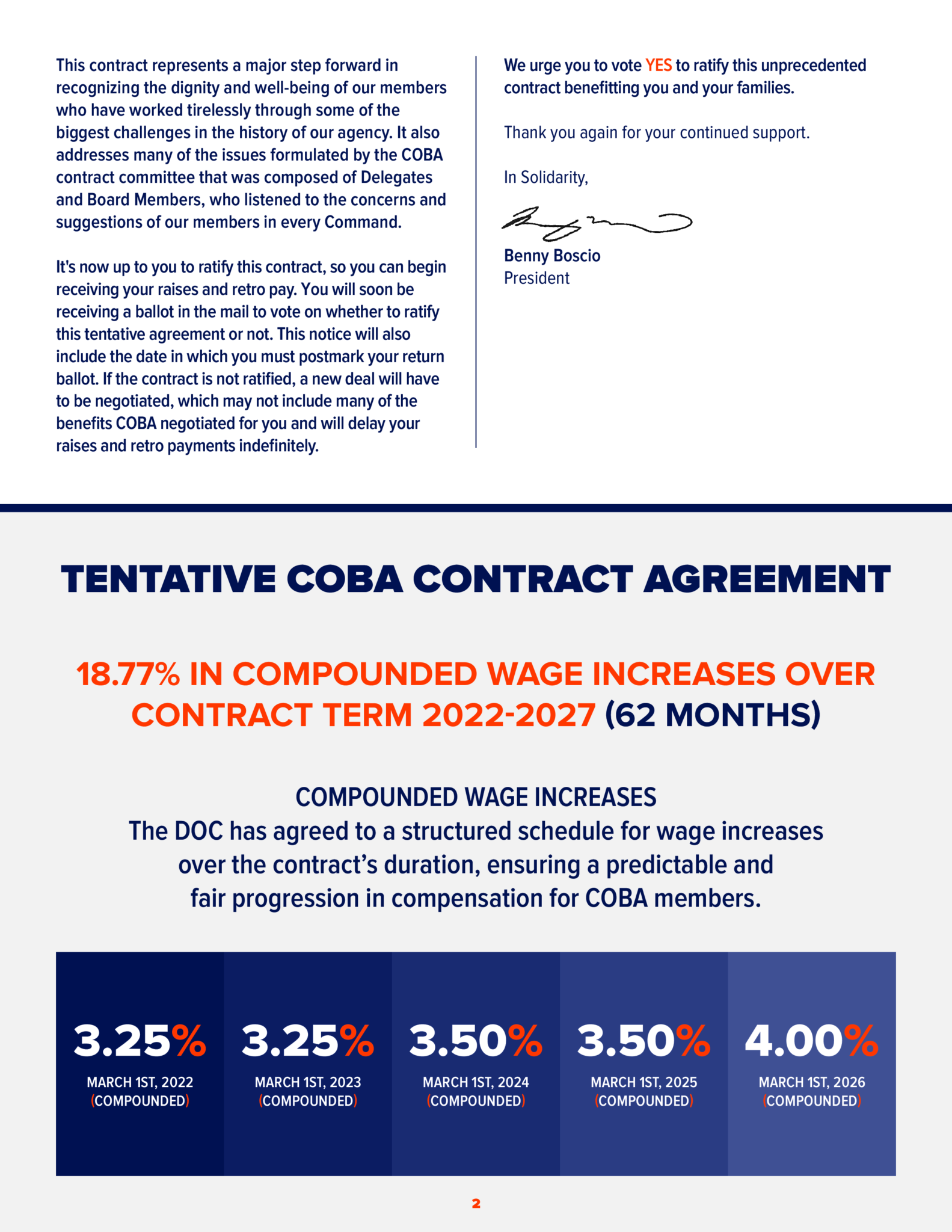 PRESIDENT BOSCIO BRINGS BACK THE BEST COBA CONTRACT IN OVER 15 YEARS ...